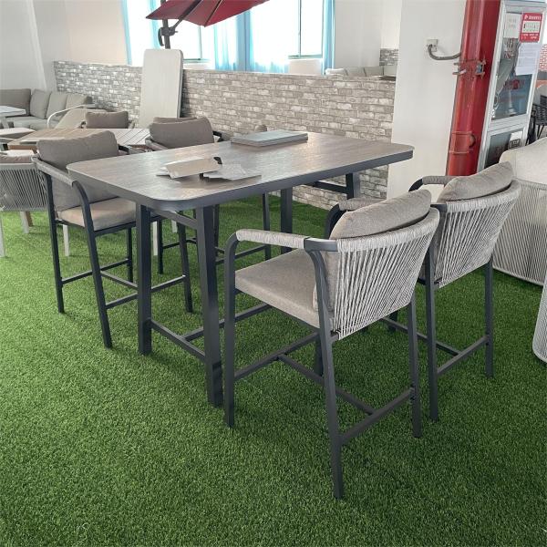 Quality Specific Garden Set Aluminum Rattan Sofa Modern Design Style Table Teapoy Bistro for sale