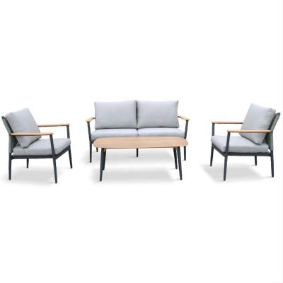 China Customized Color Aluminum Rattan Sofa Set Luxury Table Bistro Set for Gargen Furniture for sale
