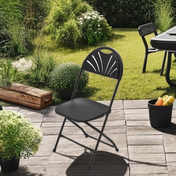 Quality White Plastic Seat Stackable Metal Folding Chair for Outdoor Garden Weddings for sale