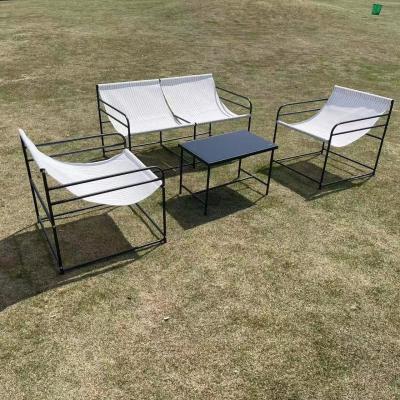 Cina Divano per mobili da giardino per esterni Set di divani in tessuto Poltrona singola a due posti Tavolo da caffè in vendita