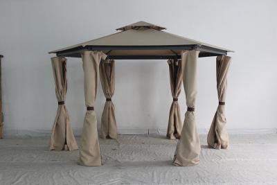China Outdoor Steel Round Gazebo with Curtain And Mosquito Net 217*54*21.5cm Package Size for sale