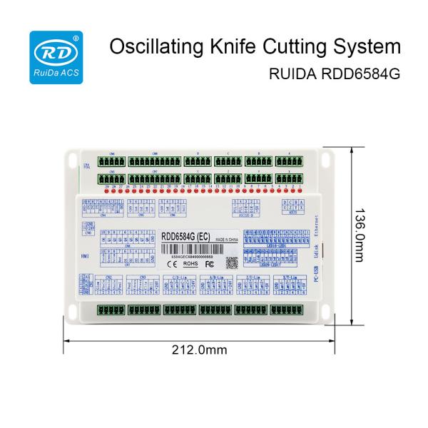 Quality RUIDA RDD6584G Oscillating Knife Controller with 8 Axis and 7 Touch Screen for sale