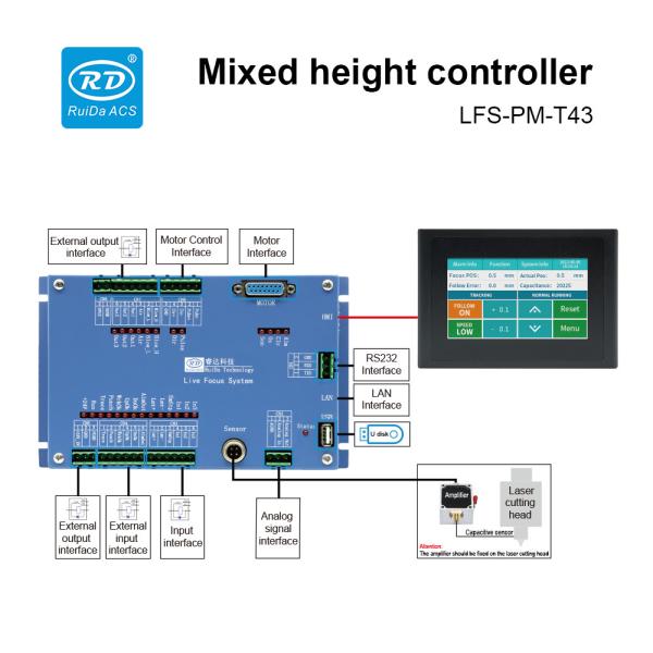 Quality RUIDA Laser Height Controller LFS-PM-T43 Metal Non Metal Automatic Height for sale