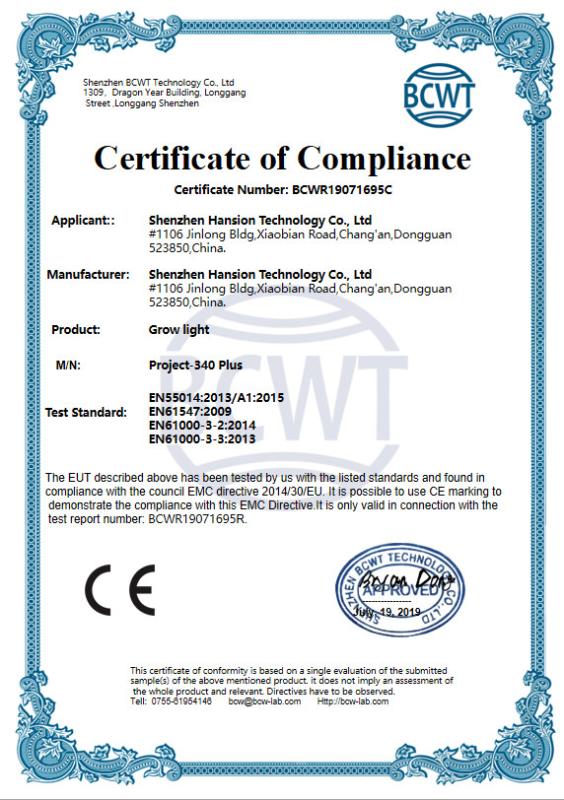 CE - Shenzhen Hansion Technology Co., Ltd.