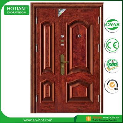 China single double steel safety door, iron indian main door designs for sale