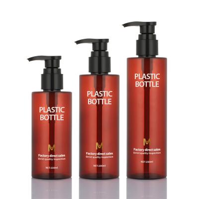 China Círculo Amber Shampoo Bottle Pump Sprayer 150ml 200ml 250ml para o gel do chuveiro à venda