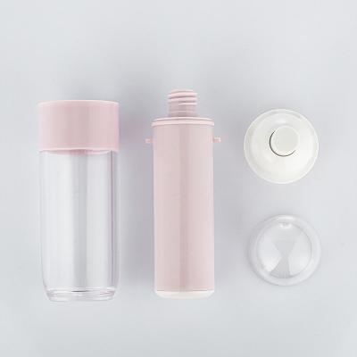 Cina Contenitore vuoto per la cura della pelle rosa opaco set da viaggio portatile flacone per lozione e barattolo per crema in vendita