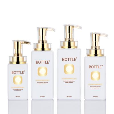 China Frasco de bomba de loção de plástico 800 ml xampu quadrado para cabelo e condicionador à venda