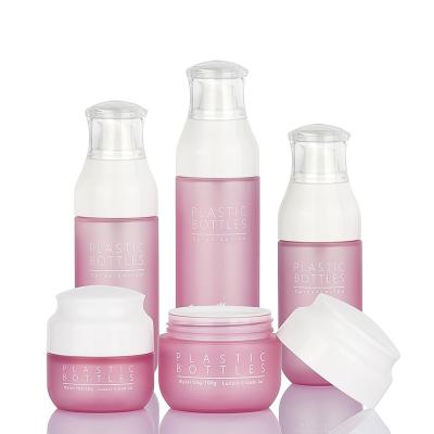 Cina Set di confezioni cosmetiche per la cura della pelle rosa di lusso Set di flaconi per lozioni per creme per il viso da 138 ml in vendita