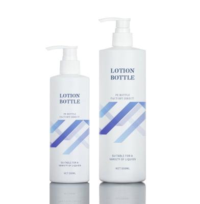 China do círculo branco do PE 300ml de 143mm garrafa cosmética da loção para o empacotamento do gel do chuveiro à venda