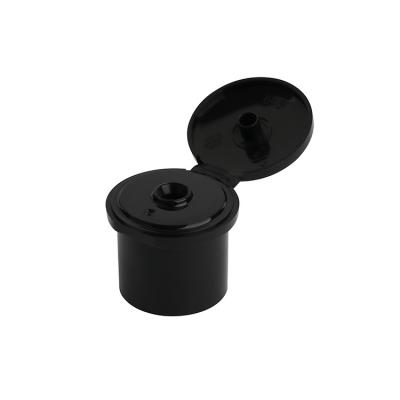 China Smooth Plastic Flip Cap Black Shampoo Bottle Tops Customizable for sale