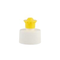 China Customizable 24/410 Push Pull Cap White Yellow Push Pull Bottle Caps for sale
