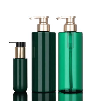 China Garrafas vazias do champô 500ml e do condicionador de Kylie Skin Clear Body Hibiki do círculo luxuoso do verde 16oz com bomba do ouro à venda