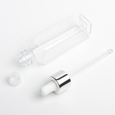 Cina 2 larghezza cosmetica del materiale 30mm dell'ANIMALE DOMESTICO della bottiglia del contagoccia dell'oncia per il prodotto di cura di pelle in vendita