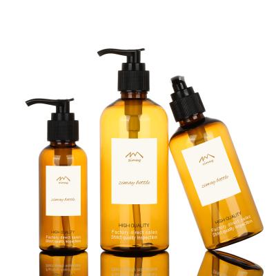 China Recipientes plásticos vazios dos cosméticos de 200ml 300ml que empacotam Amber Shampoo Lotion Pump Bottle luxuosa à venda