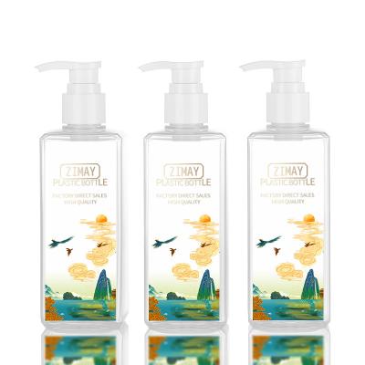 China Garrafa cosmética transparente 300ML biodegradável luxuoso da loção à venda