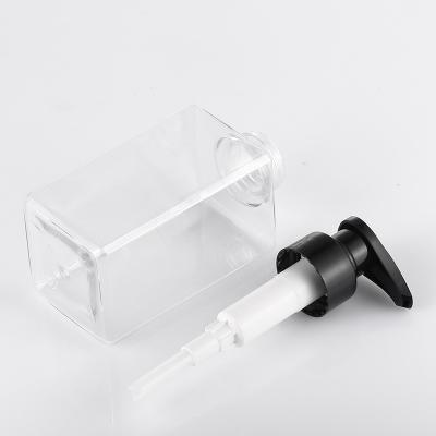 Cina Chiare bottiglie di plastica riciclate della lozione del quadrato con la pompa 550ml di 44mm in vendita