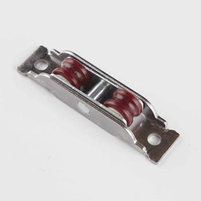 China Double Swing Grooved UPVC Sliding Door Roller met Nylon Wheel Load Capacity 55kg/paar Te koop