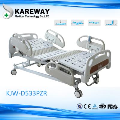 China Luxurious Plastic Guard Rails Electric Care Bed Five Functions with Central Brake For ICU Room for sale