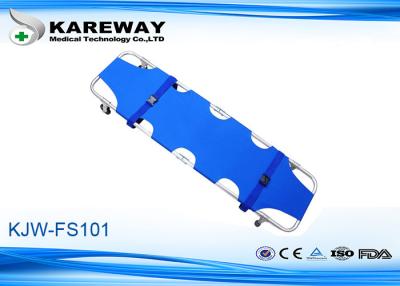 China Patient Transport Wheeled Ambulance Stretcher Two Safe Belts With Waterproof Leather for sale