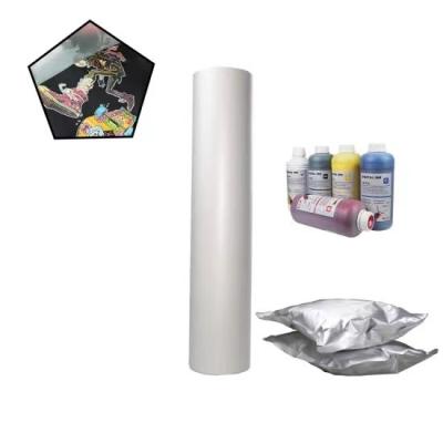 중국 33cm*100m 롤 DTF 필름 이중 매트 인스턴트 펠링 DTF 필름 75마이크론 판매용