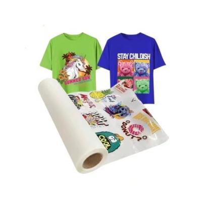 중국 이중 단일 측면 DTF 애완 동물 필름 30CM 33CM 60CM 60CM * 100M 롤 열 전송 75 미크론 뜨거운 차가운 껍질 판매용