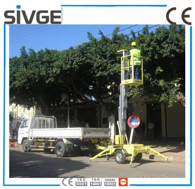 Cina Singolo piattaforma di lavoro aereo idraulica montata della lega di alluminio dell'ascensore dell'albero rimorchio in vendita