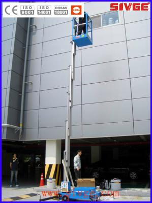 China Shopping Centers Vertical Mast Lift 136 Kg Capacity With 8 Meter Platform Height for sale