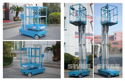 China Peso ligero dual conducido uno mismo impulsado por motor del palo de la plataforma de trabajo aéreo de la altura de los 5m en venta