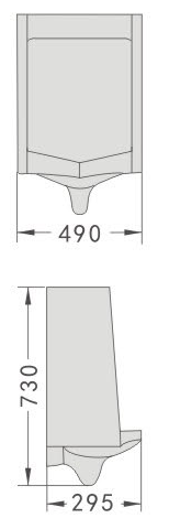 Mocee E208 Wall-Hung Urinal product image showing modern ceramic design