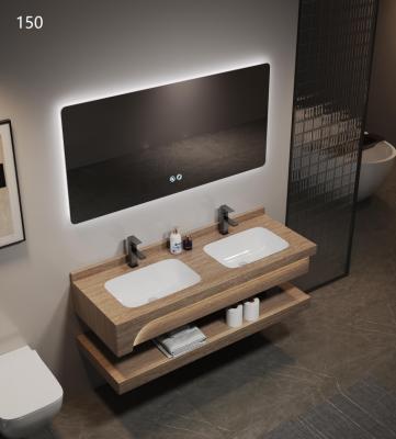 China Premium Sintered Stone Bathroom Vanity with Integrated Basin and Mirror – Modern Wall-Mounted Sink Cabinet - 08 Peachwood for sale