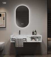 Quality Premium Marble Bathroom Vanity with Integrated Basin and LED Mirror - 014-2 Cold for sale
