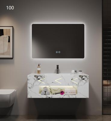 China Premium Sintered Stone Bathroom Vanity with Integrated Basin and Mirror – Modern Wall-Mounted Sink Cabinet - 015 Patek Philippe for sale