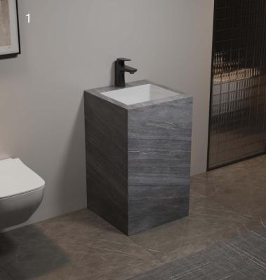 China Modern Sintered Stone Pedestal Basin – Durable Bathroom Sink - 025 for sale