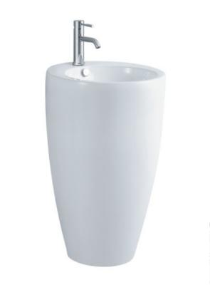 China White Pedestal Basin – Ceramic Column Sink for Small Bathroom - H301 for sale