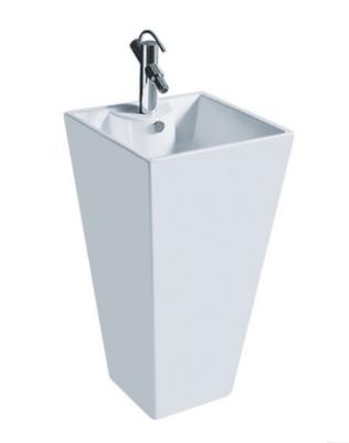 China White Pedestal Basin – Ceramic Column Sink for Small Bathroom - H302 for sale