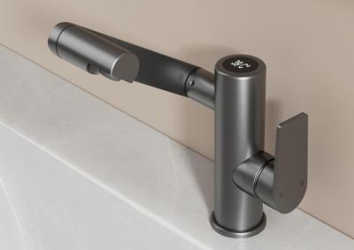 China 360° Foldable Basin Mixer Faucet model 6013 – Lead-Free Aluminum with Digital Temperature Display for sale