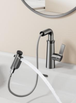 China 360° Pull-Out Basin Mixer Faucet Model 6068 – Lead-Free Aluminum with 3 Water Modes for sale