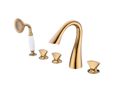 China Luxury Deck Mounted Bathtub Faucet Set with Hand Shower Model 25004 – Roman Tub Mixer for Modern Bathroom for sale