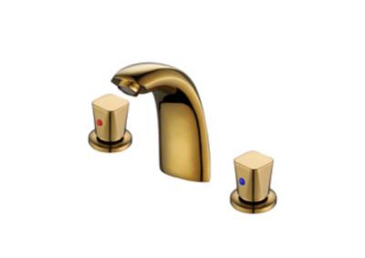 China Double Handle Basin Faucet Model 25013 – Brass Bathroom Sink Mixer Tap for sale