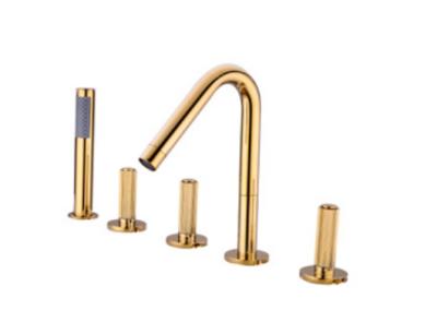 China Luxury Deck Mounted Bathtub Faucet Set with Hand Shower Model 25015 – Roman Tub Mixer for Modern Bathroom for sale