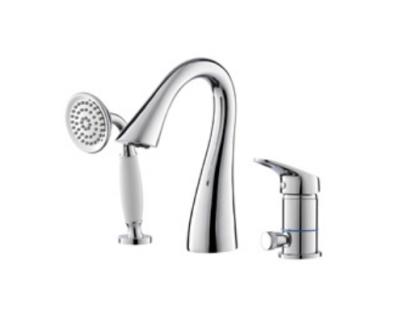 China Luxury Deck Mounted Bathtub Faucet Set with Hand Shower Model 25016 – Roman Tub Mixer for Modern Bathroom for sale