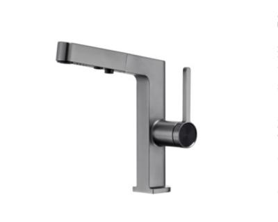 China Pull-Out Basin Mixer Tap 25217 – Zinc Single Handle Bathroom Sink Faucet Hot Cold Water for sale