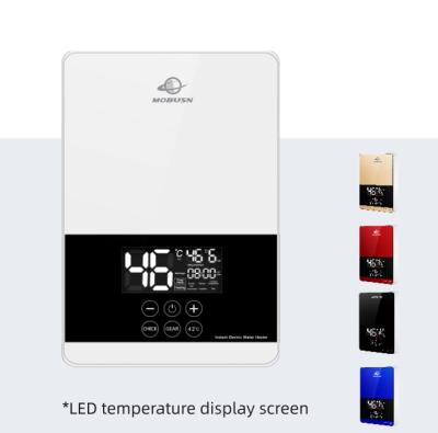 China Instant Electric Water Heater Model SL-X2-60 – Tankless Touch Control LED Display – 110V/220V 3.5–6KW for sale