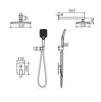 China Mocee Thermostatic In-Wall Shower Set Brass Gold Finish 2-Function Concealed System for sale
