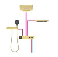 China Mocee Thermostatic Concealed Shower System 21042 Brass In-Wall Shower Set 4-Function for sale