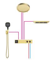 China Mocee Thermostatic Concealed Shower System Brass In-Wall Shower Set 4-Function OEM ODM for sale