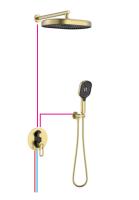 China Mocee Thermostatic Concealed Shower System 2-Function Brass In-Wall Shower Set Model 21050 for sale