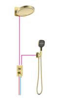 China Mocee 2-Function Thermostatic Concealed Shower System Brass In-Wall Shower Set 21053 for sale