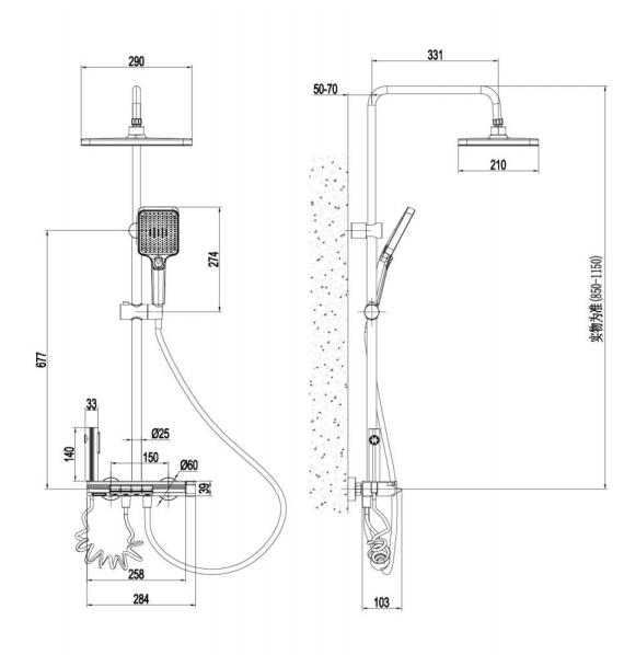 Quality Mocee Model 4171 Smart Aluminum Shower Panel System with Digital Temperature for sale
